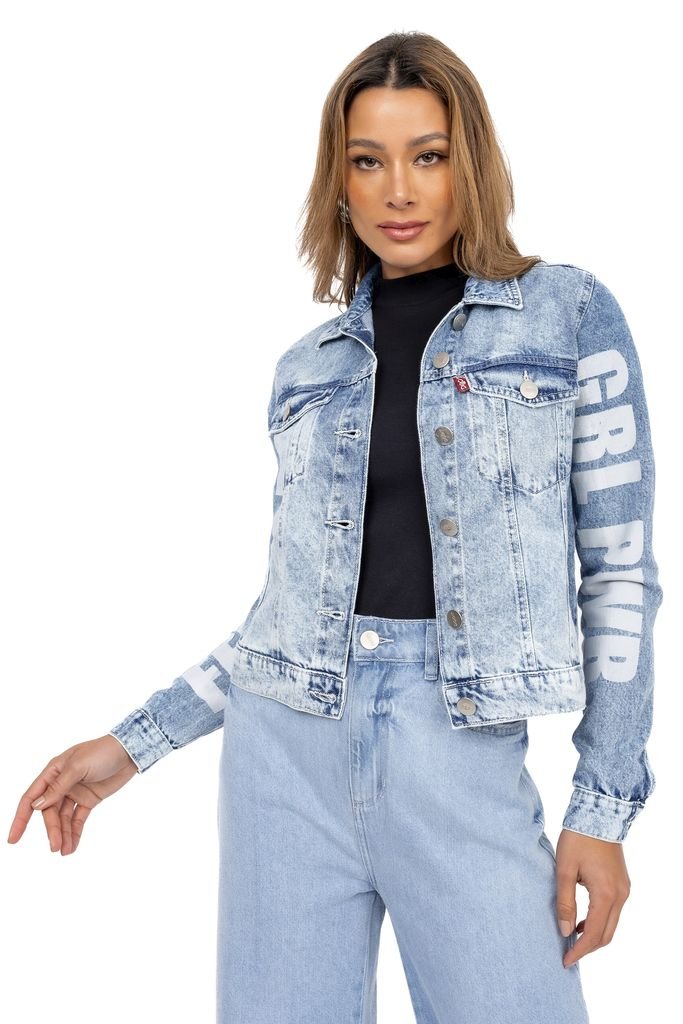 Jaqueta Cropped Feminina Girl PowerN